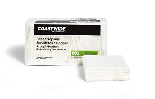 Professional CW20179-CT Recycled Napkin, 1-Ply, White, 400/Pack, 12 ...