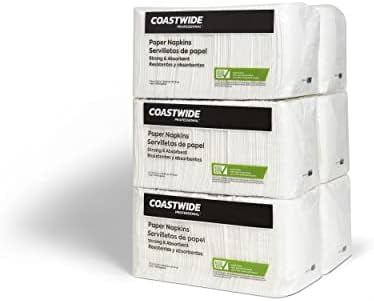 Professional CW20179-CT Recycled Napkin, 1-Ply, White, 400/Pack, 12 ...