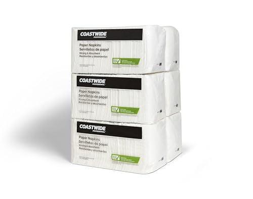 Professional CW20179-CT Recycled Napkin, 1-Ply, White, 400/Pack, 12 ...