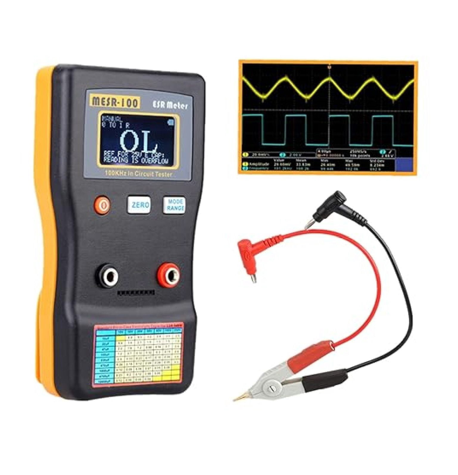 Professional Capacitor Tester V2, Ohm Meter 0.001-100.0R with SMD Test ...
