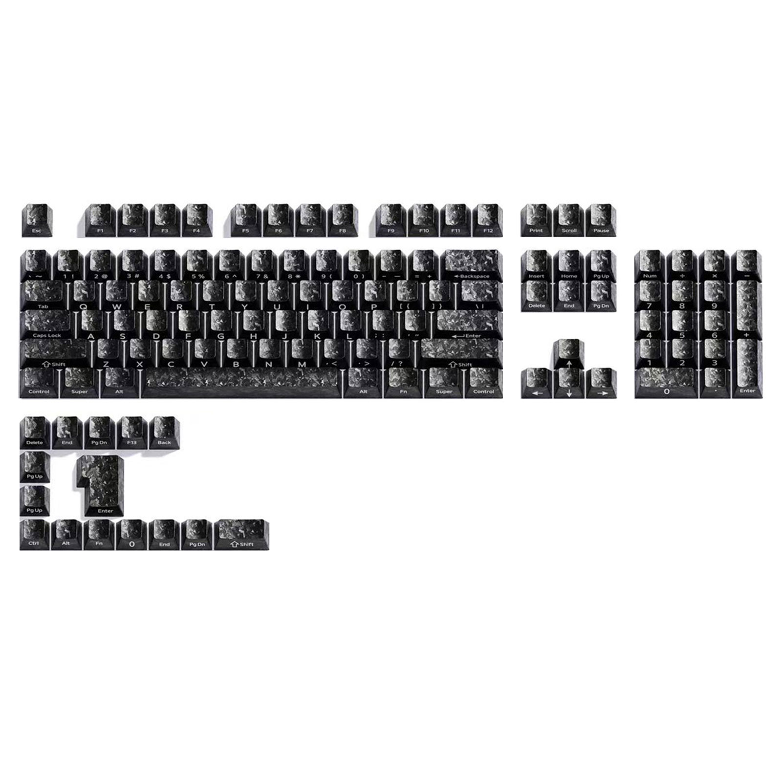 Professional Carbon look Computer Keyboard Keycaps 119 Keys Full Set ...