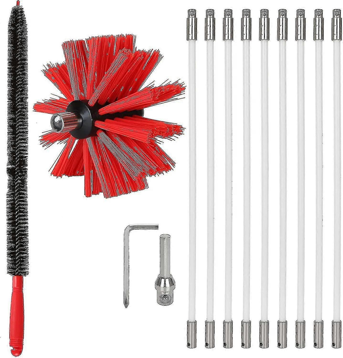 Professional Chimney Sweeping Kit 3.6m - Adjustable Nylon Chimney ...