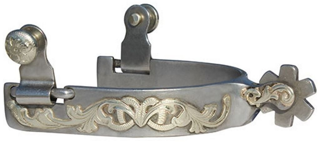 Professional Choice Short Shank Floral Polished Steel Horse Tack Spur ...