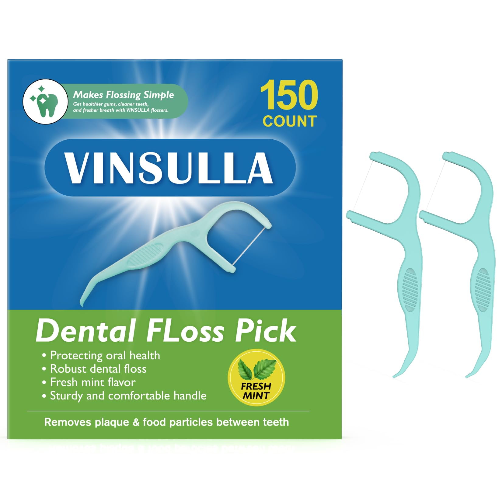 Professional Clean Flossers Extra TSF6 Strong Flosser Pick, Fresh Mint ...