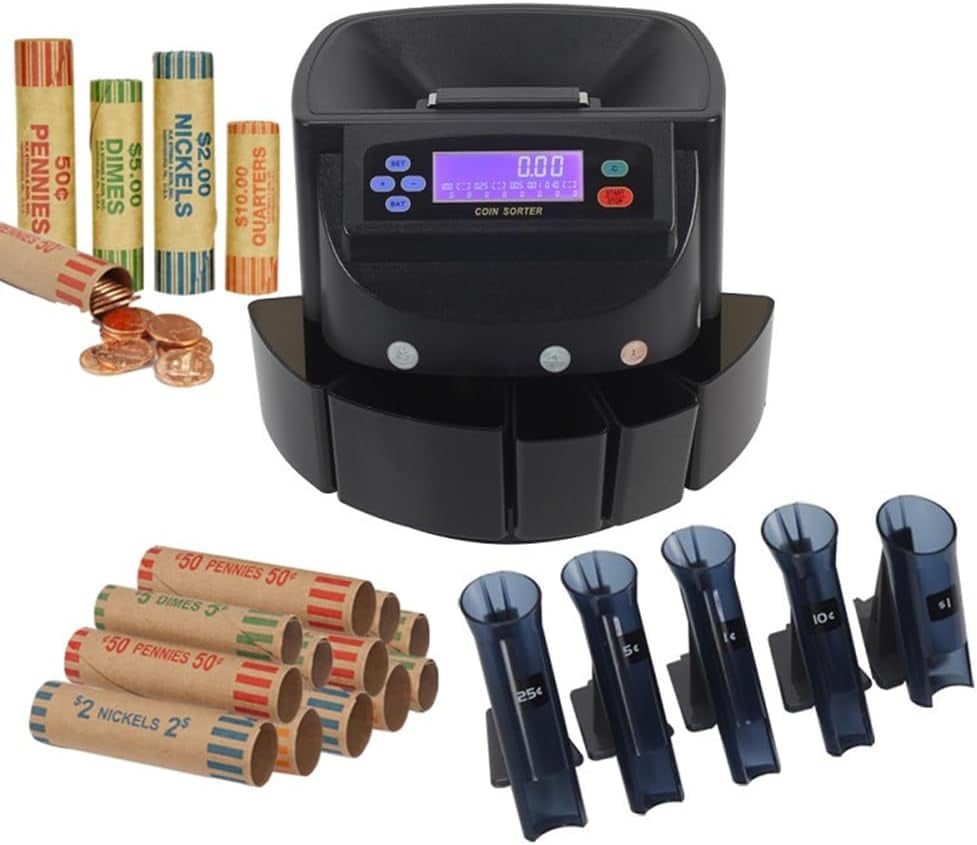 Professional Coin Counter, USD Coin Sorter Machine, Coin Wrappers for ...
