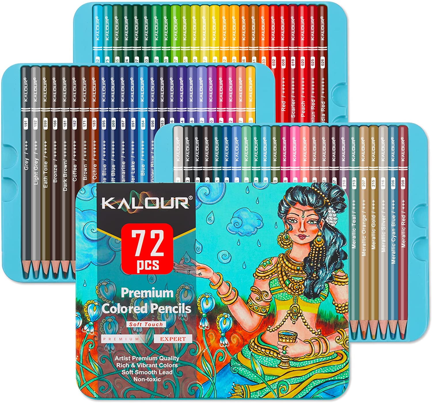 Professional Colored Pencils,Set of 240 Colors,Artists Soft Core with ...