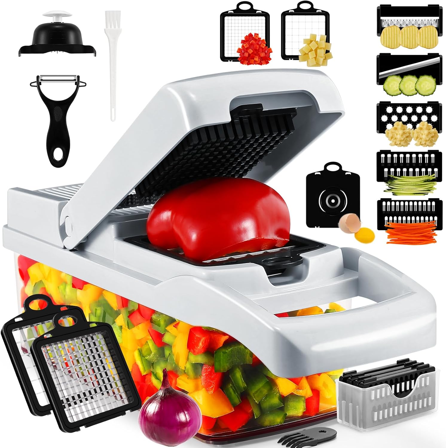 Professional Compact Vegetable Chopper, Veggie Chopper with Container ...