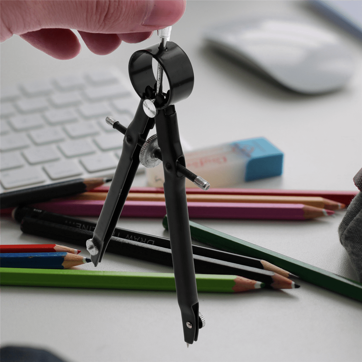 Professional Compass with Lock, Compass for Geometry, 6inch Spring Bow ...