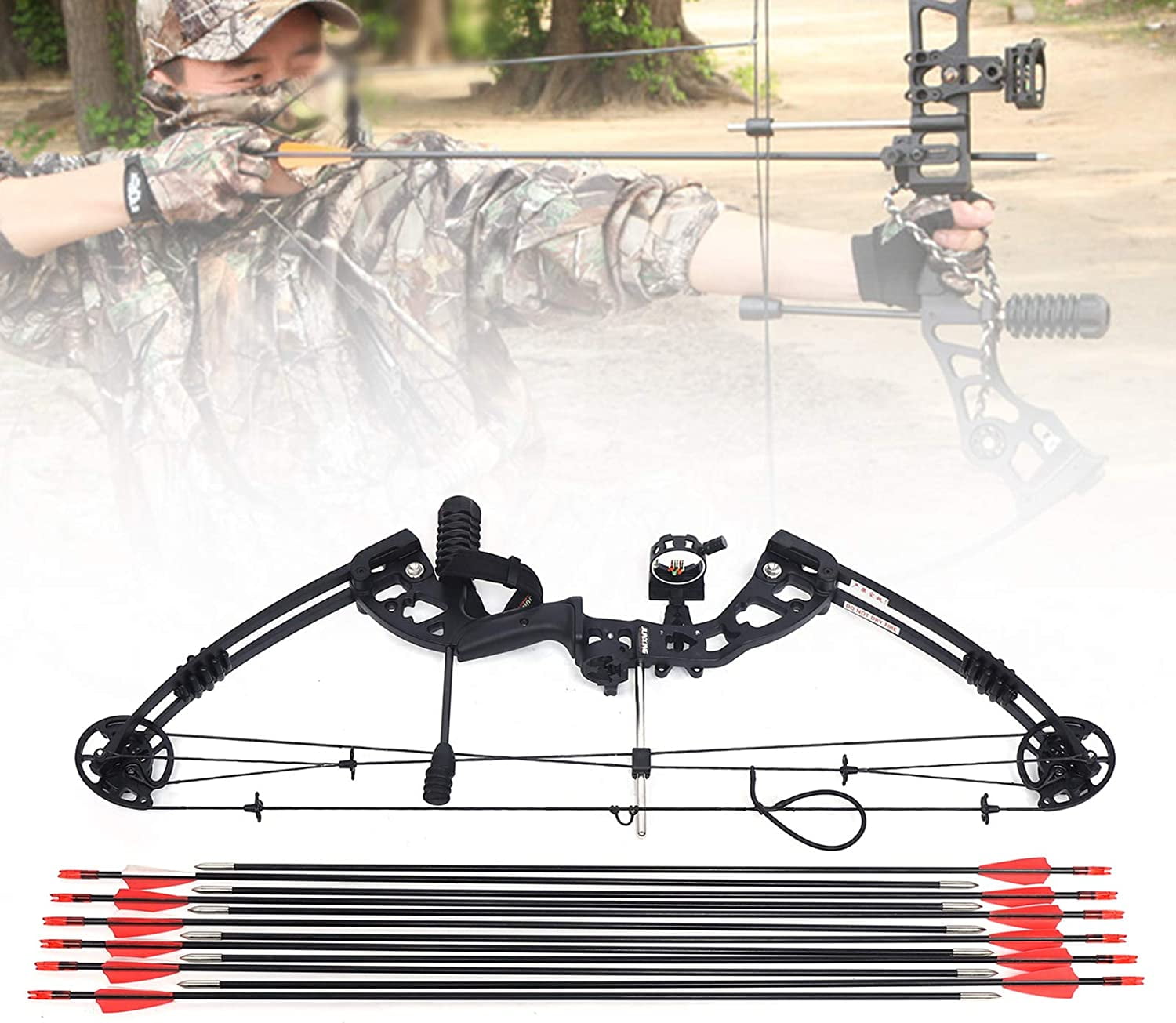 Professional Compound Right Hand Bow Archery with 12pcs Arrow Shock ...