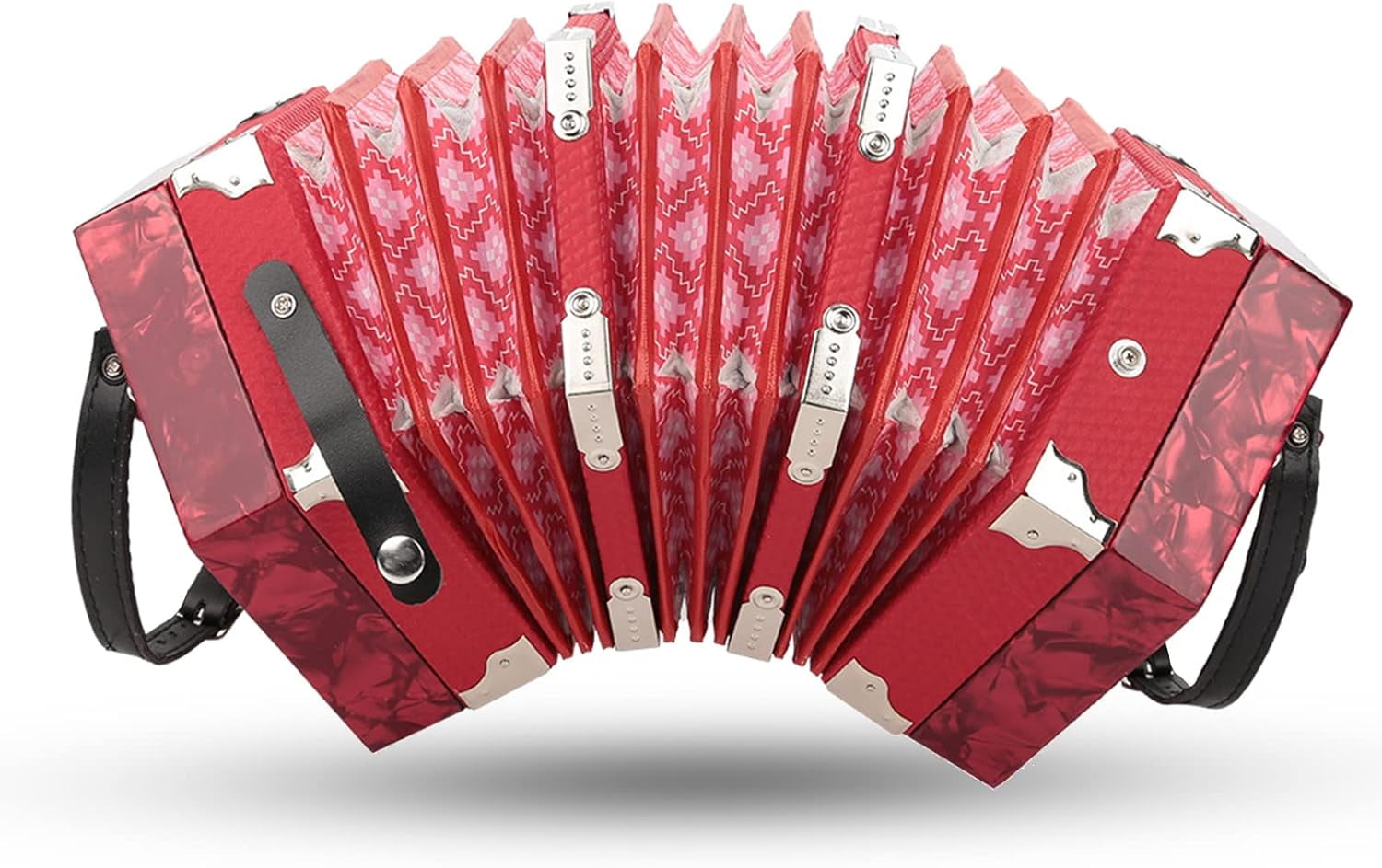 Professional Concertina, 20 Buttons Accordion with Strap and Carrying ...