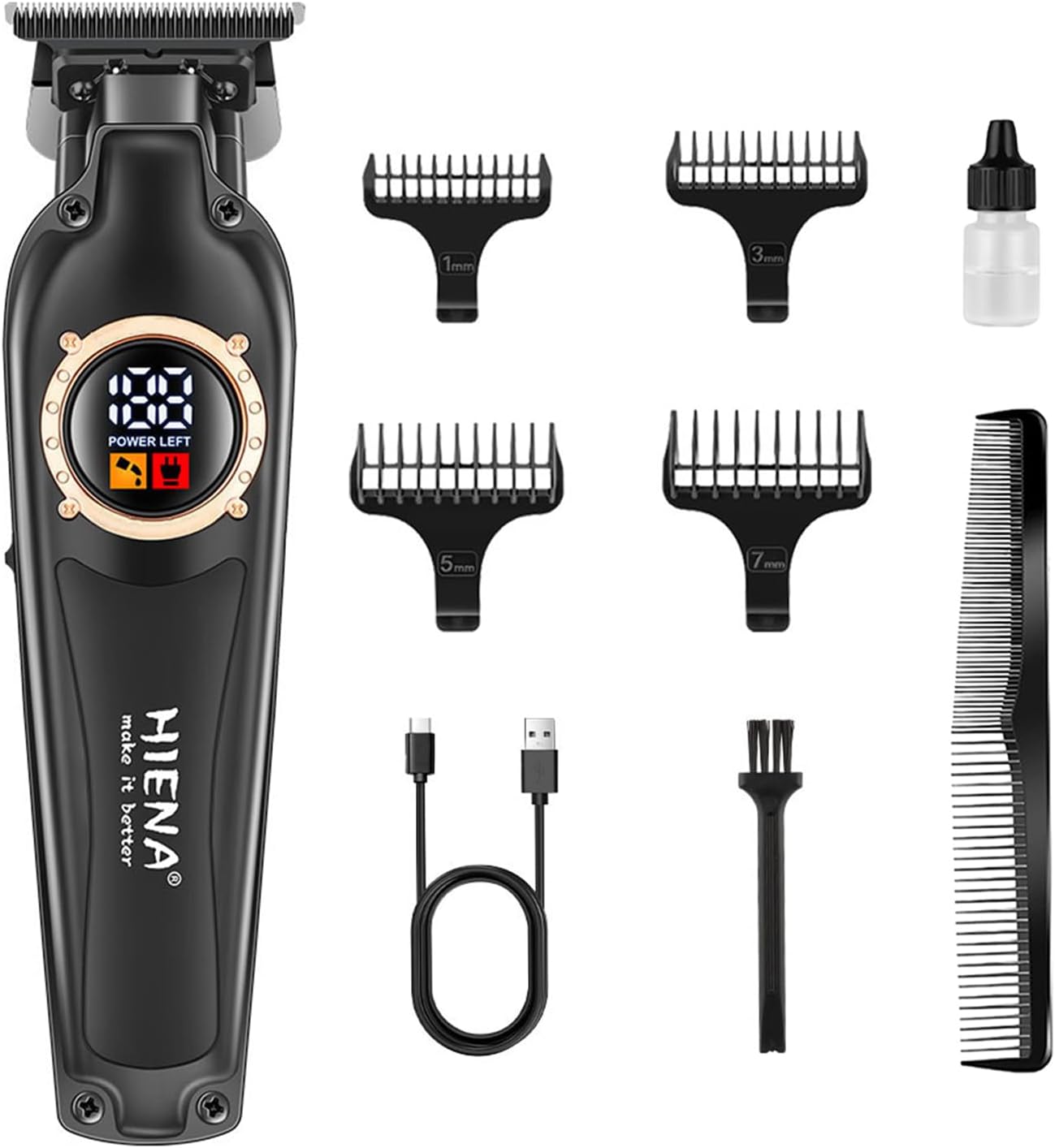 Professional Cordless Hair Trimmer for Men, T-Blade Zero Gapped Hair ...