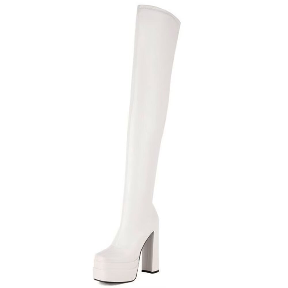 Professional Customized Plus Size Chunky Heel Platform Thigh Boots ...