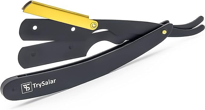 Professional Cut Throat Razor Kit for Men Matte Black 24K Gold Plated ...