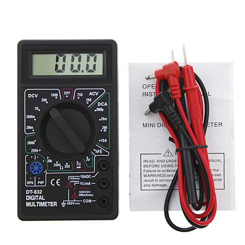 Professional DT832 Digital Multimeter LCD DC AC Voltmeter Ammeter Ohm ...