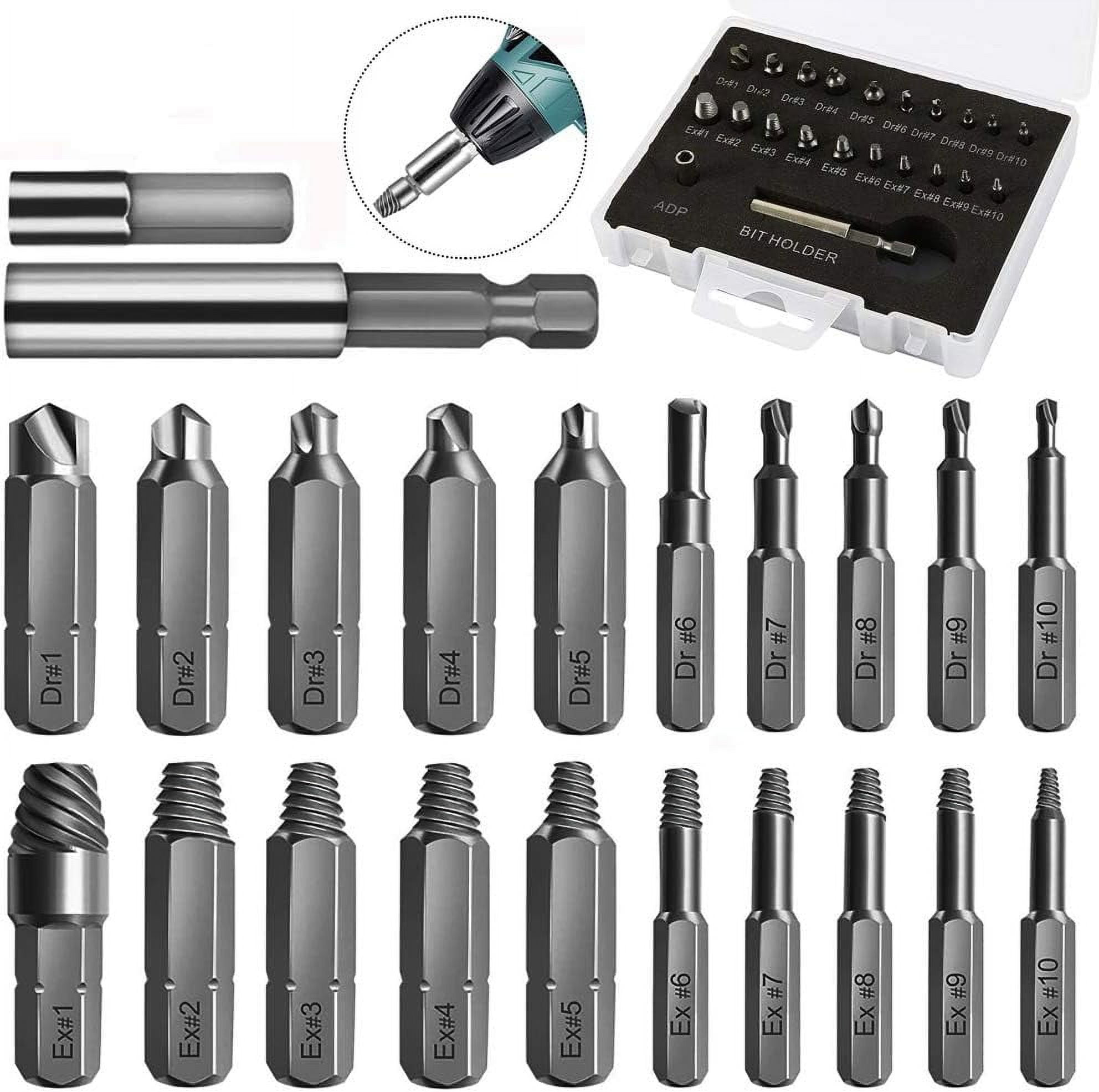 Professional Damaged Screw Extractor Set, Precision Drilling Heavy-Duty ...