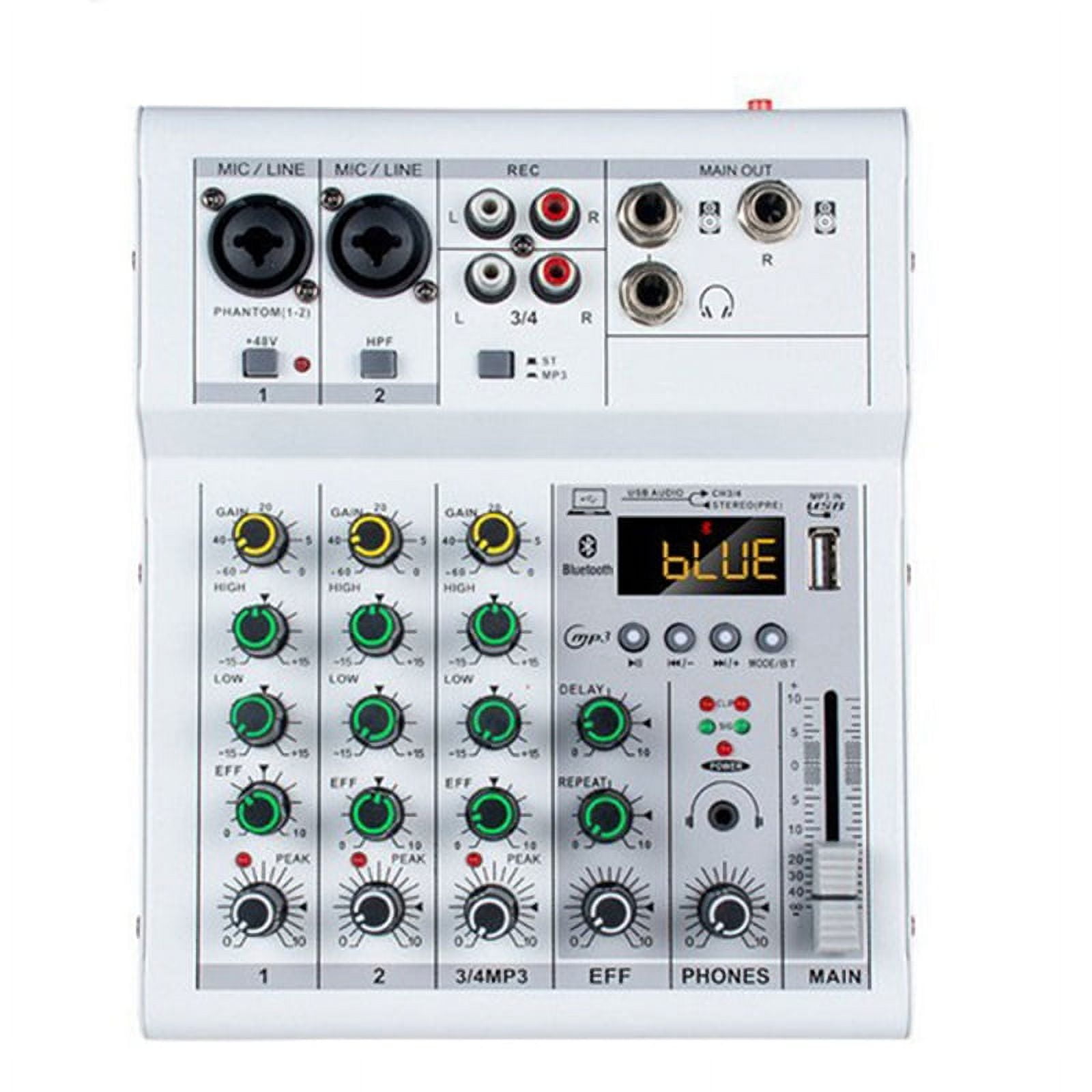 Professional Digital DJ Mixer Console 4 Channel Audio Mixer with USB ...