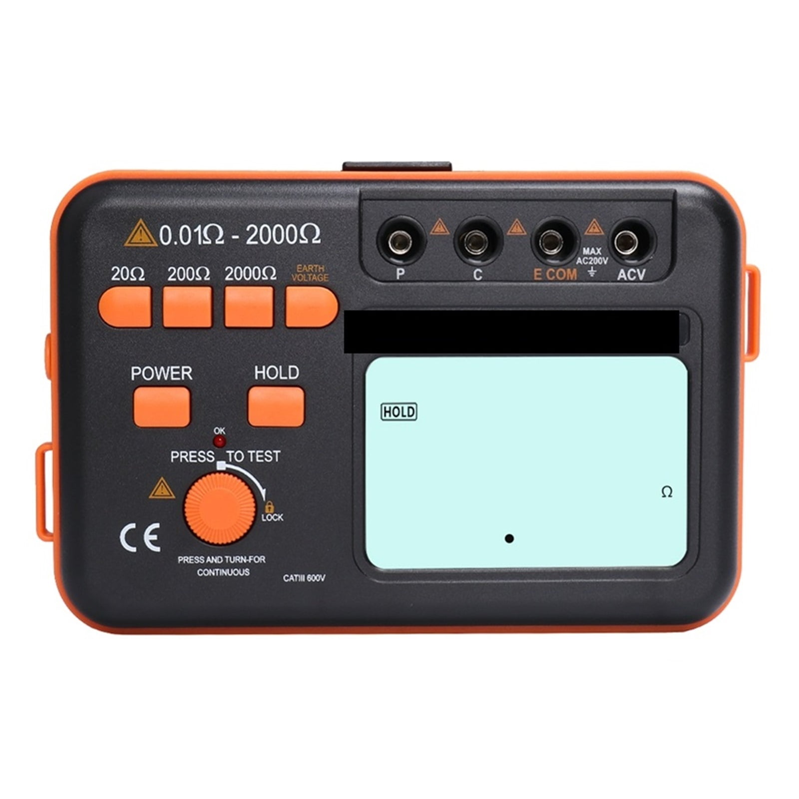 Professional Digital Earth Resistance Meter 0.01-2000 Ohm Earth Ground ...