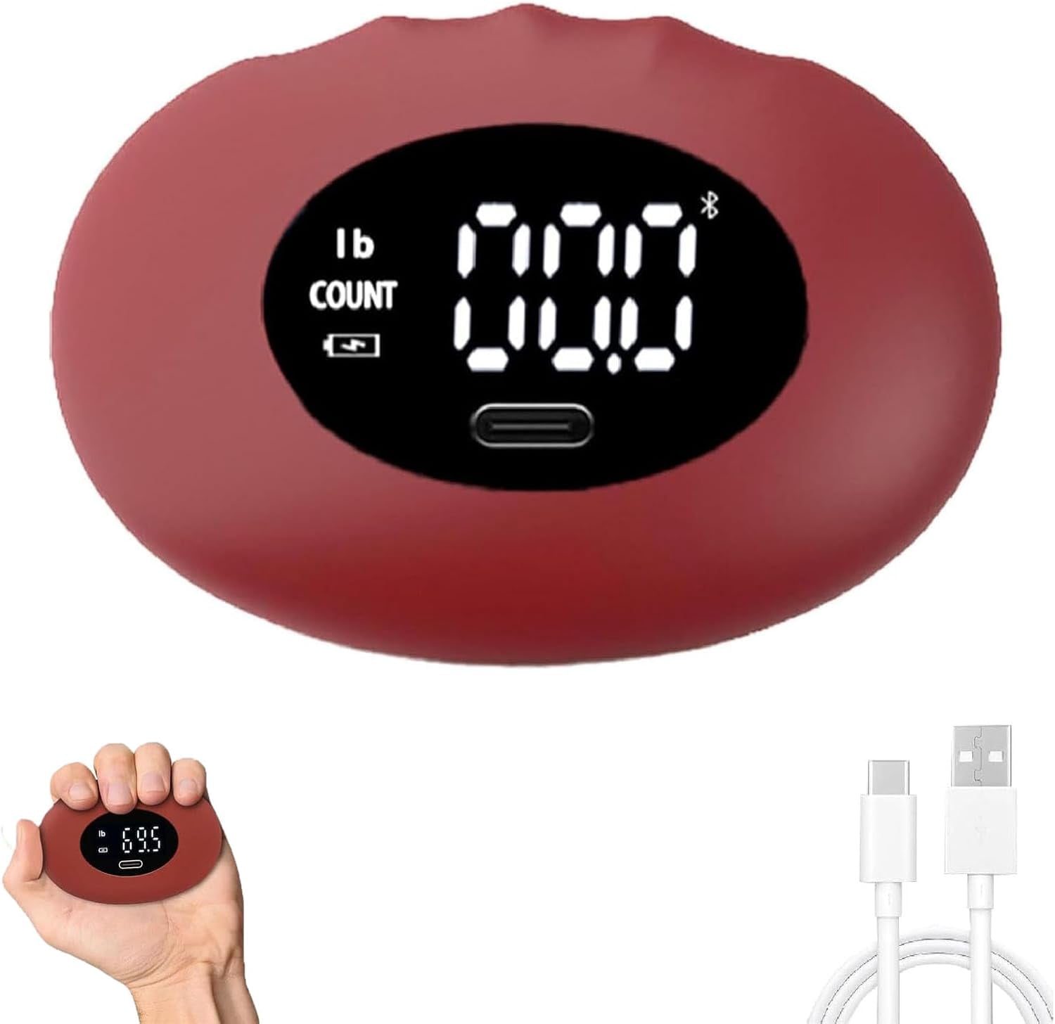 Professional Digital Hand Dynamometer (396lbs/180kg), Rechargeable Grip ...