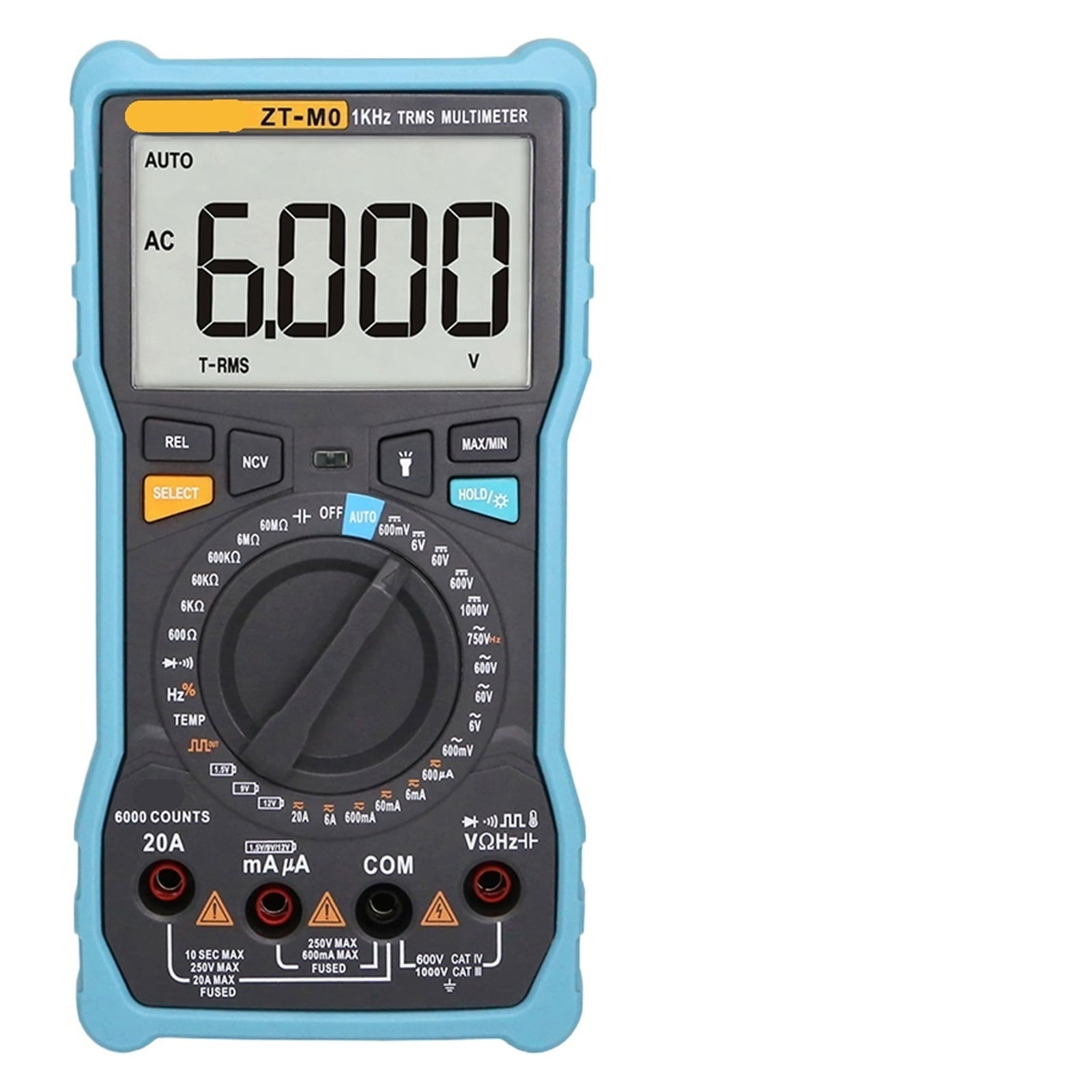 Professional Digital Multimeter True RMS 8000 - 20A AC/DC Current ...