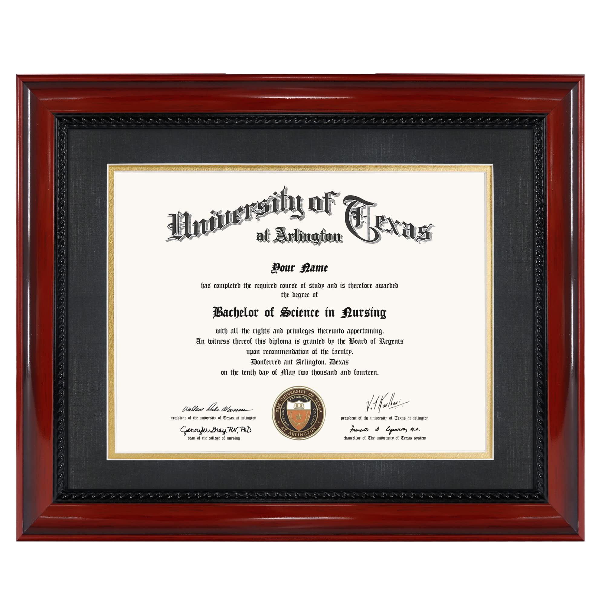 Professional Diploma Holder for 8.5x11 and 11x14 Sizes, Solid Wood ...