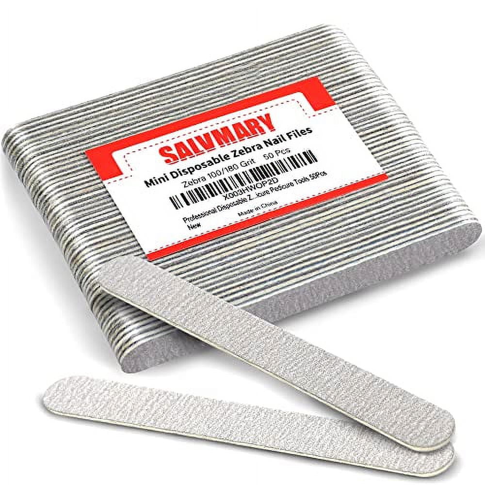 Professional Disposable Zebra Nail Files 100/180 Grit 5" Double Sided ...