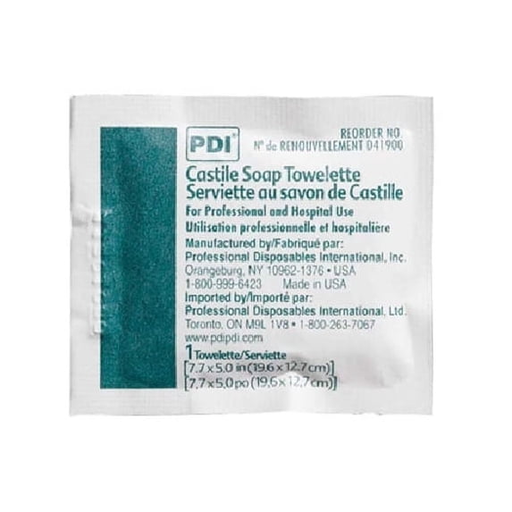Professional Disposables Castile Soap Towelettes, 100 ct, 5x7.75 in ...