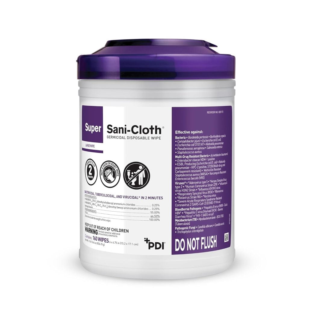Professional Disposables Surface Disinfectant Super Sani-Cloth Wipes ...