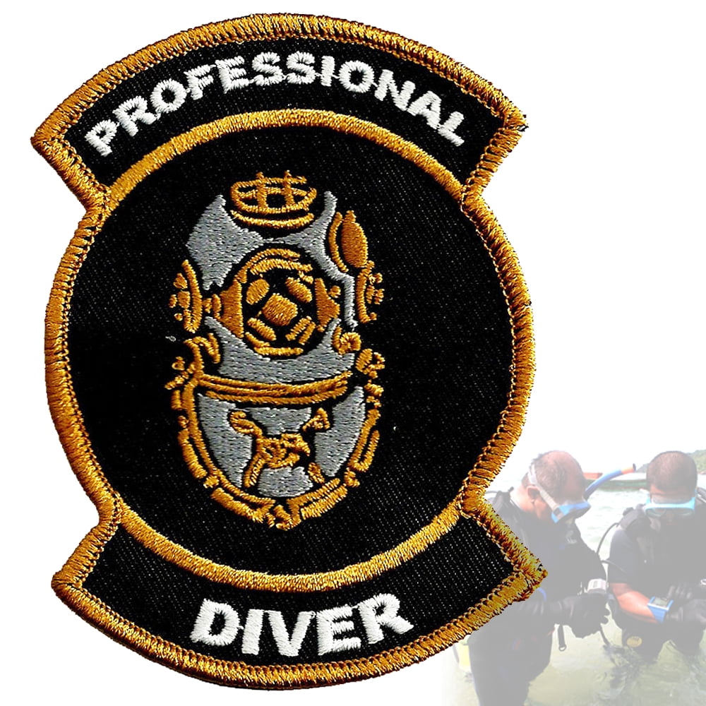 Professional Diver Patch Scuba Diving Embroidered Iron On Hat Helmet ...