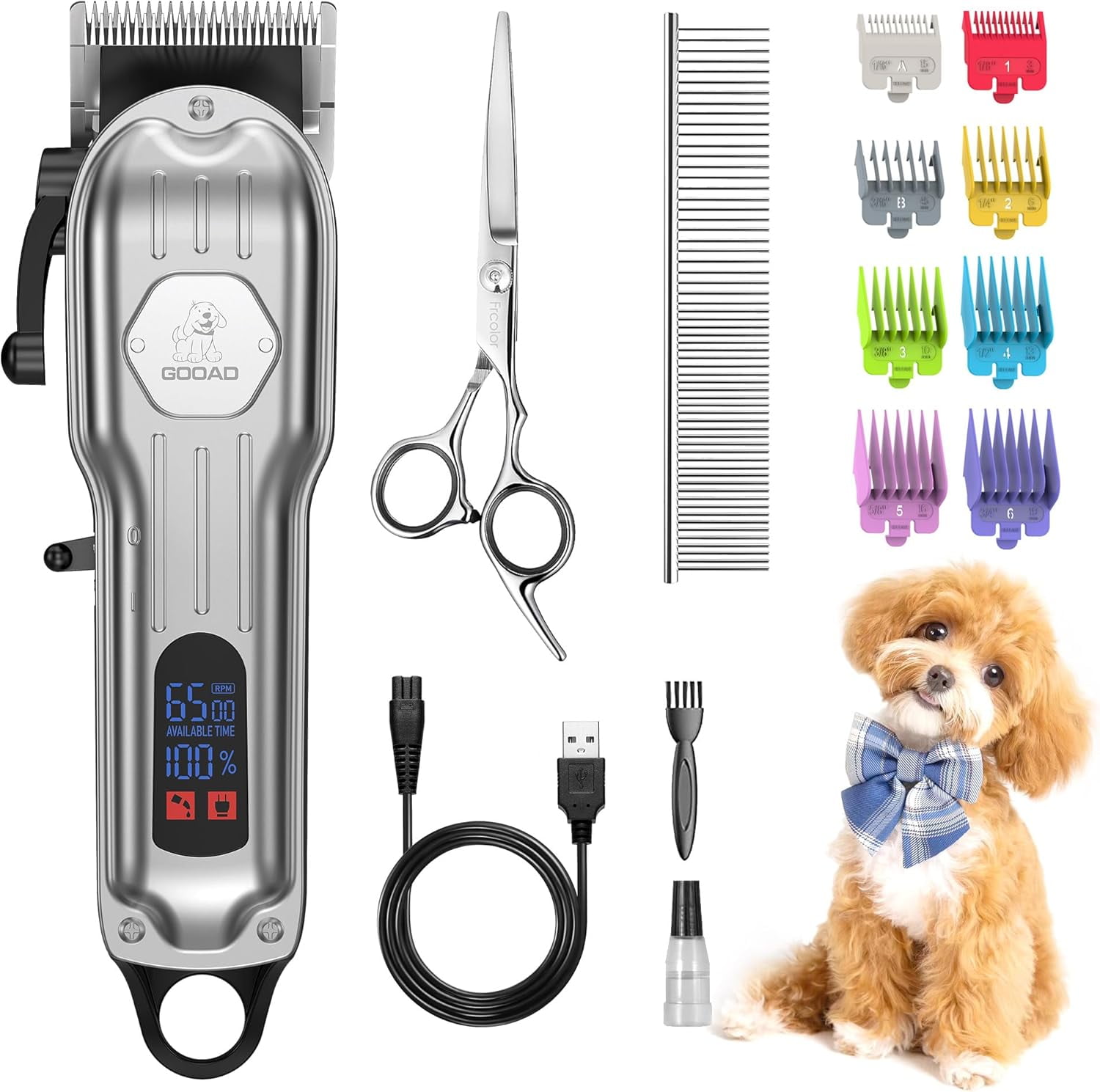Professional Dog Grooming Clippers Cordless Dog Trimmer for Grooming ...