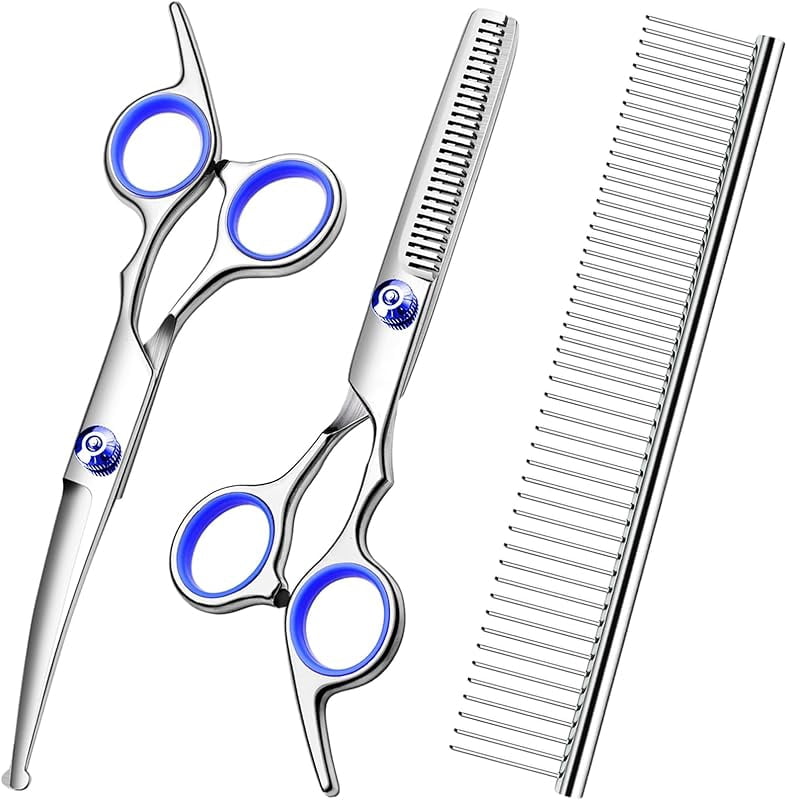Professional Dog Grooming Scissors Kit, Titanium Coated Dog Scissors ...