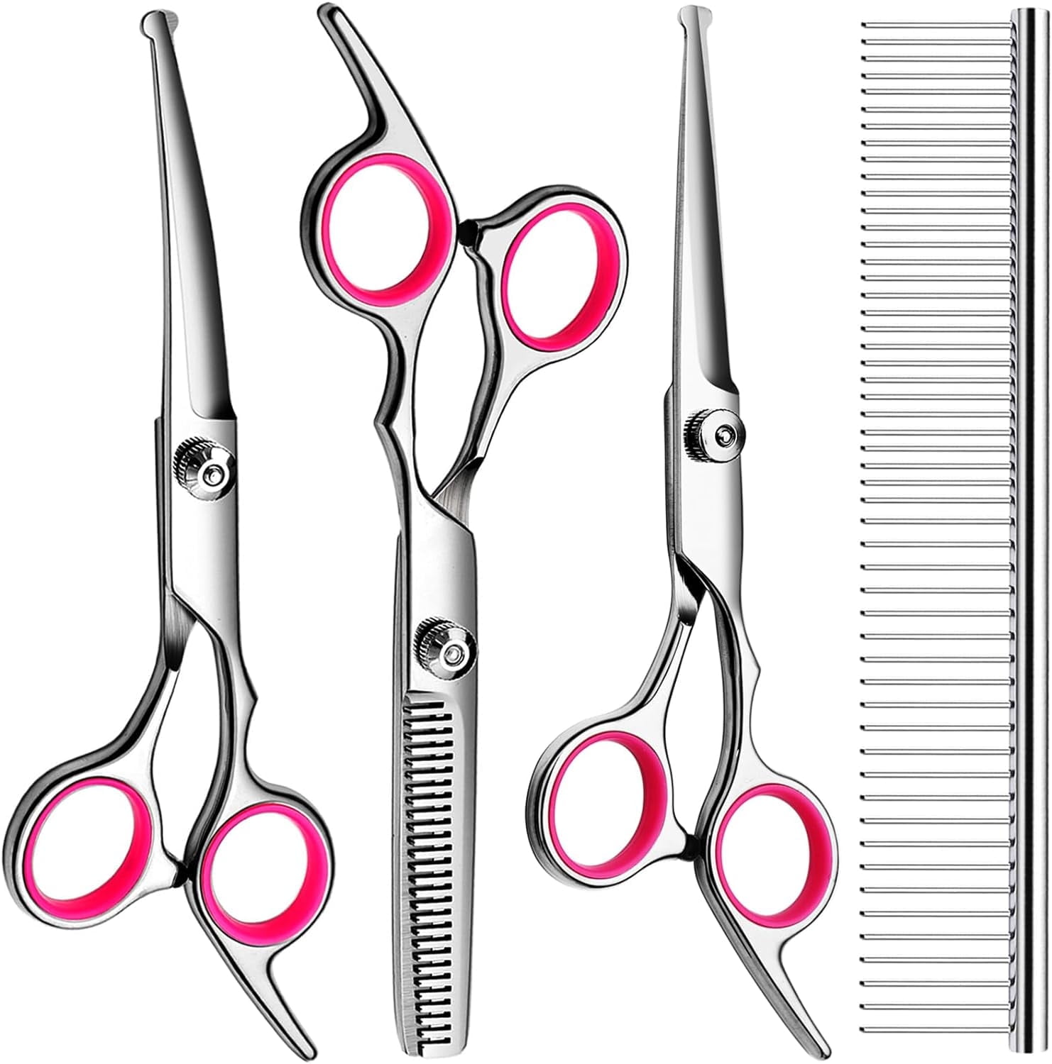 Professional Dog Grooming Scissors Kit, Titanium Coated Dog Scissors ...
