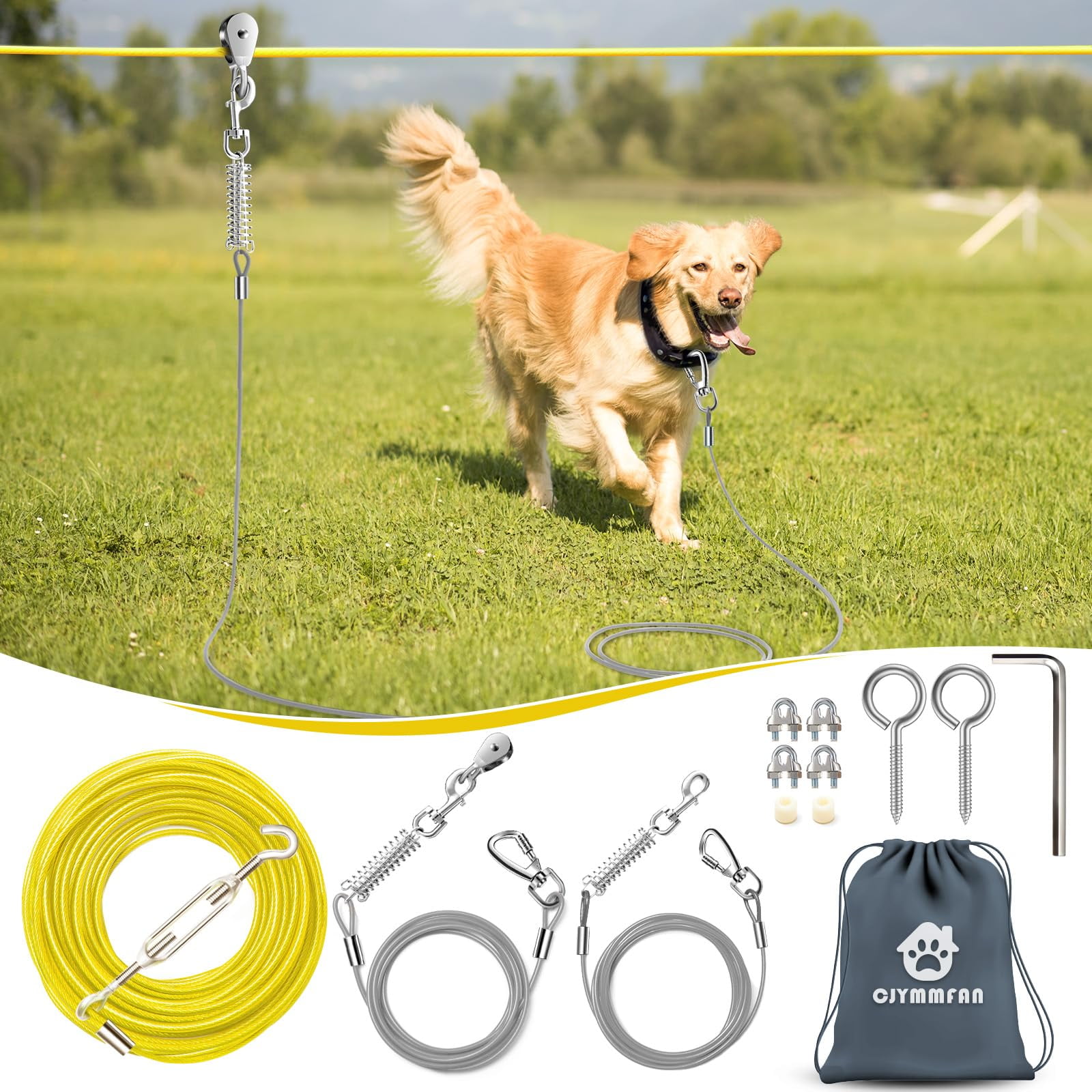 Professional Dog Runner Trolley System，Heavy Duty AD01 30ft Dog with ...
