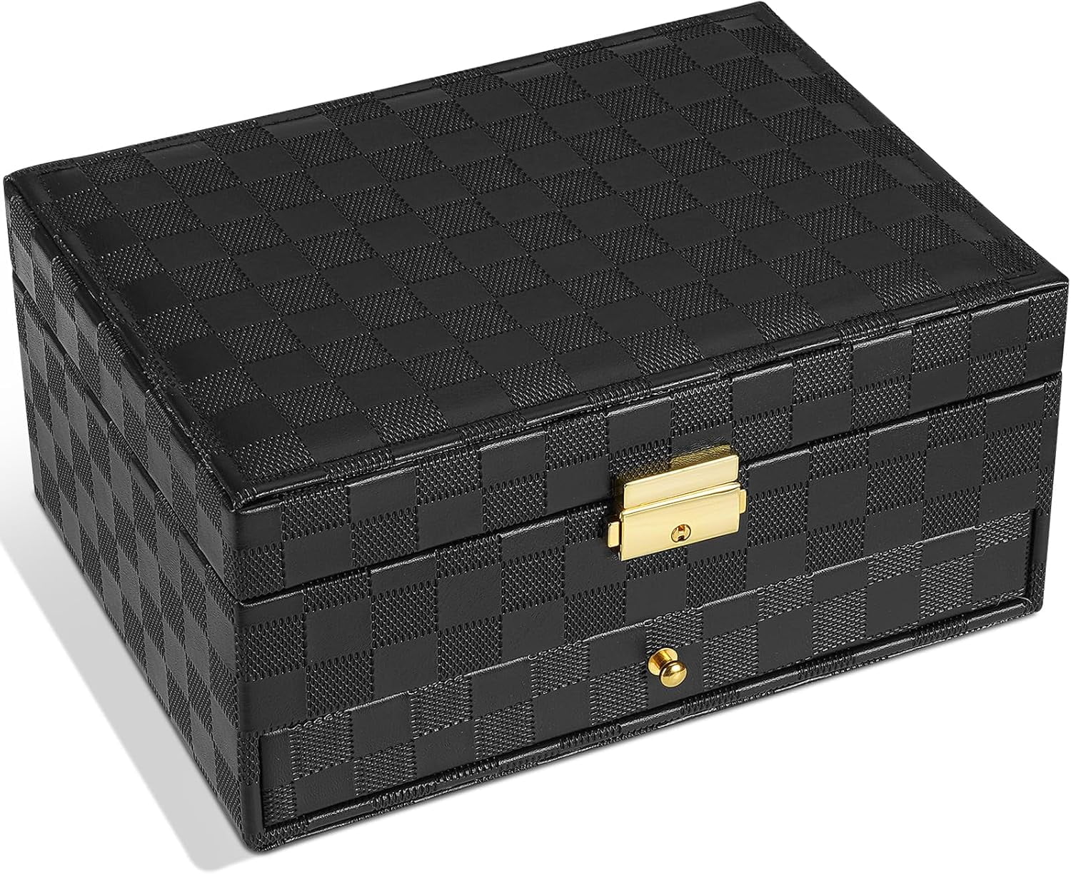 Professional Double-Layer Jewelry Box for Women with Elegant Quilted ...