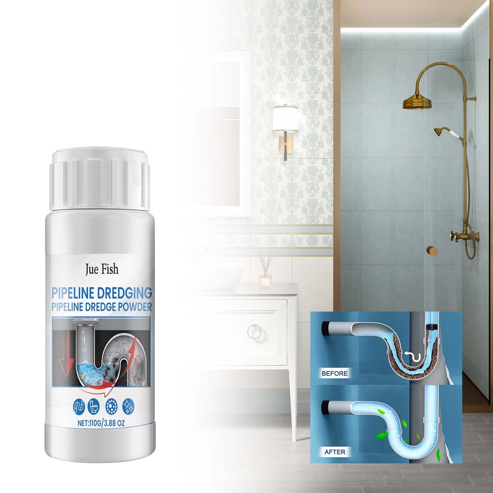 Professional Drain Cleaner Powder | Fast-Acting Pipe Unclogger ...