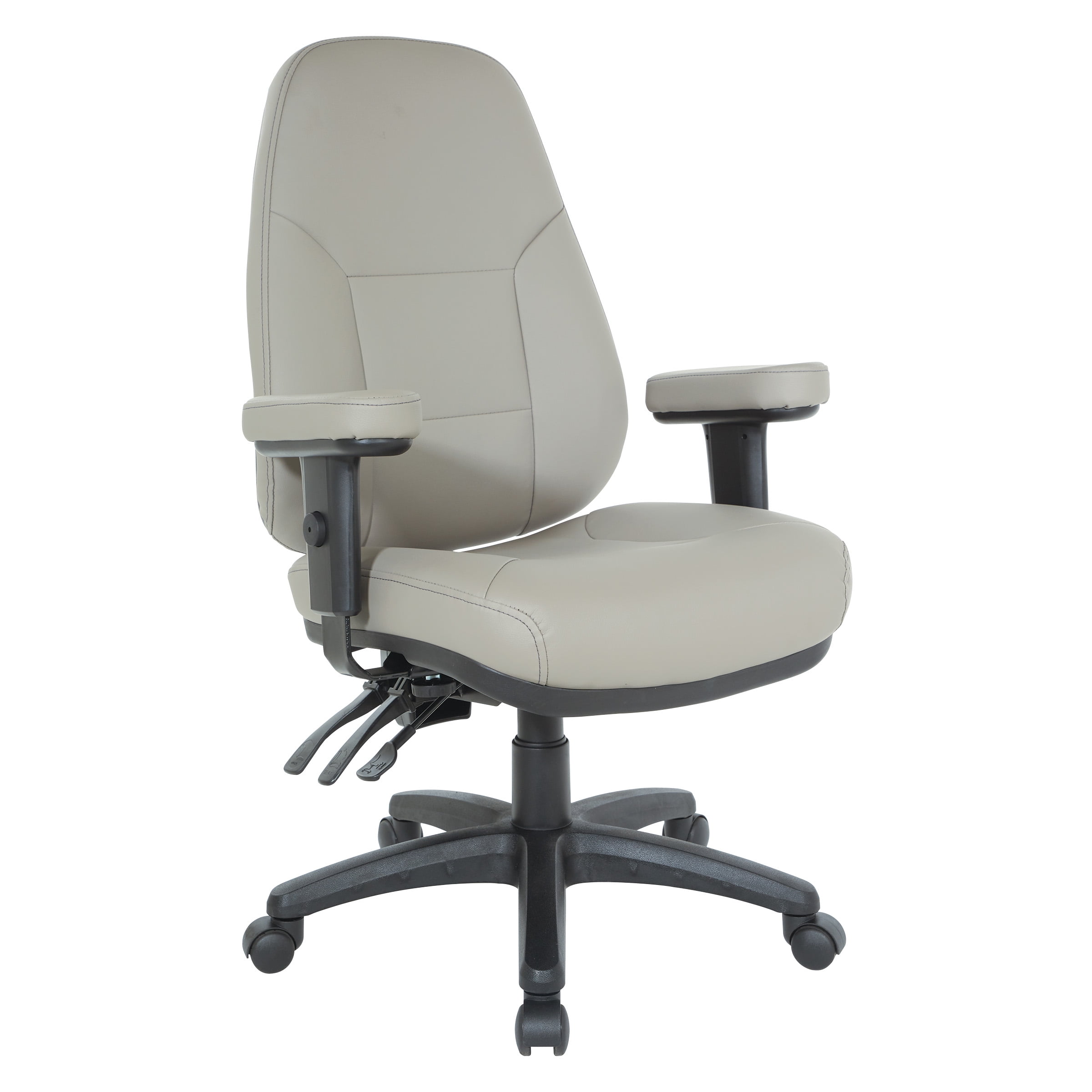 Professional Dual Function Ergonomic High Back Chair in Gray Faux ...