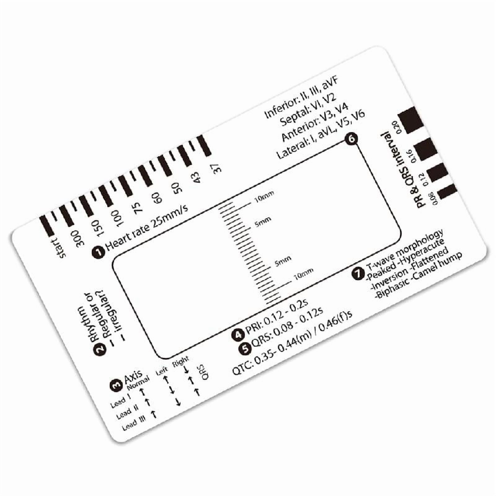 Professional EKG 7 Step Ruler Card Portable Pocket EKG Interpretation ...