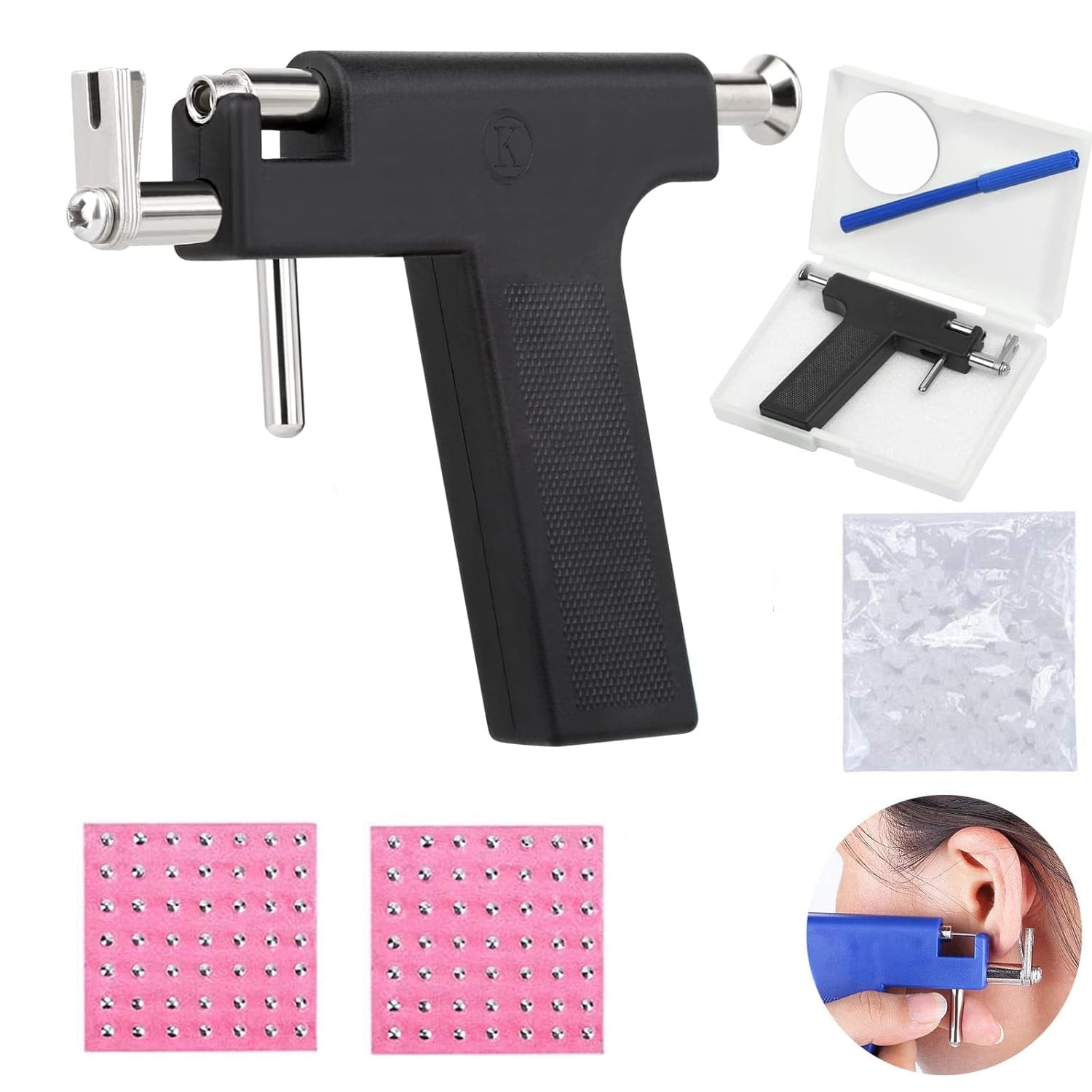 Professional Ear Piercing Gun Kit, Multi Purpose Ear Piercing Kit Nose ...