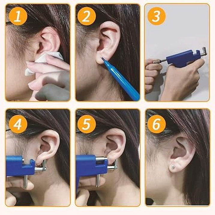 Professional Ear Piercing Gun Kit, Multi Purpose Ear Piercing Kit Nose ...