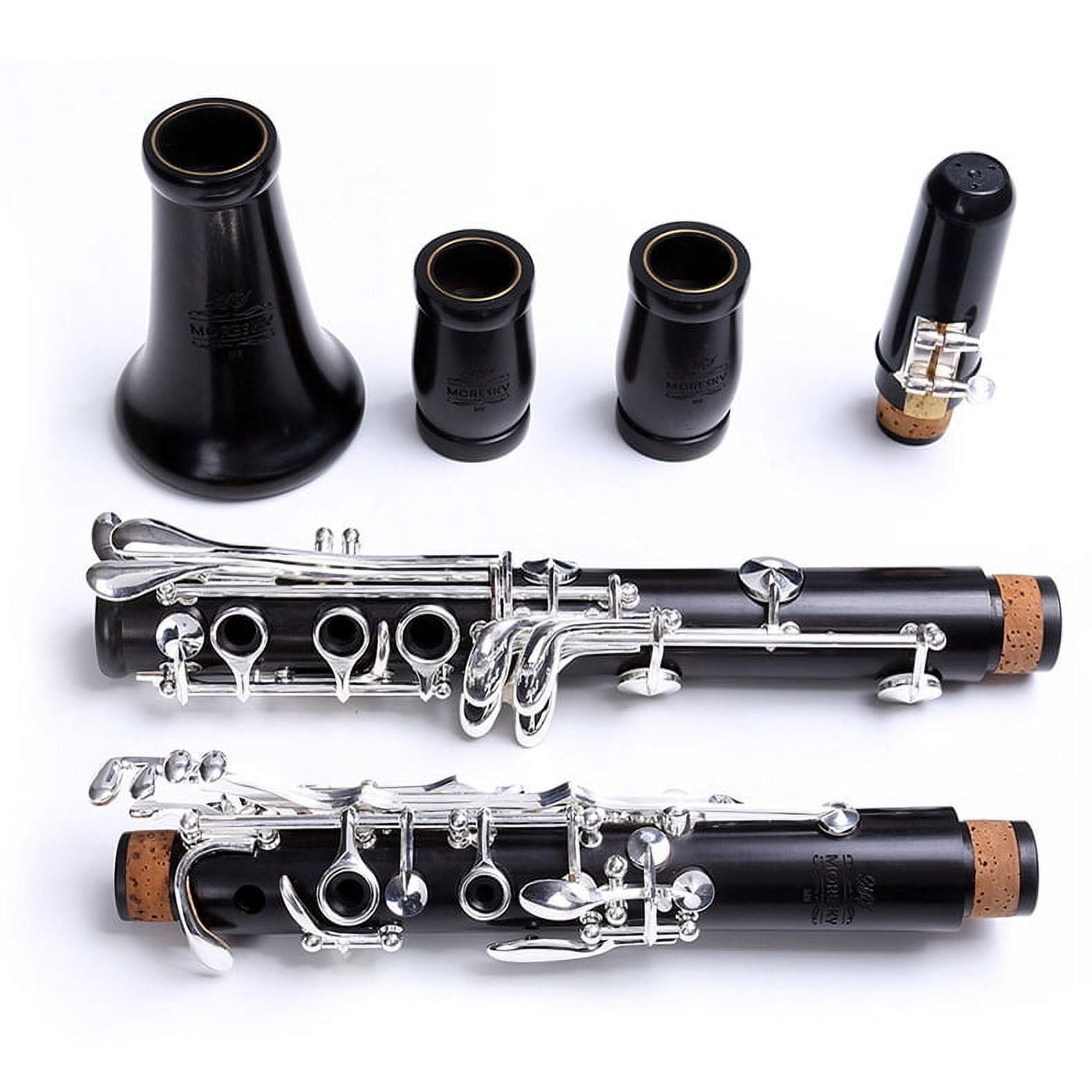 Professional Ebony Clarinet Bb tone 17/18 Keys Silver plated Grenadilla ...