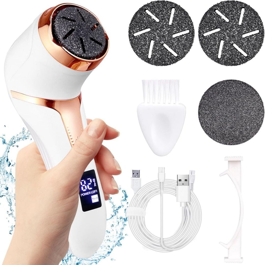 Professional Electric Foot File with LCD Screen - 3 Grinding Heads ...