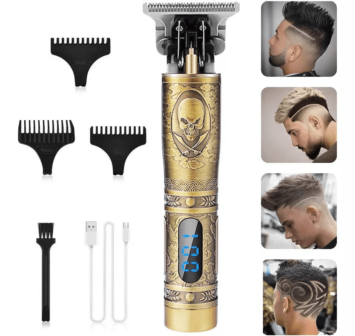 Professional Electric Hair Trimmer for Men, Hair Clippers Zero Gapped T ...