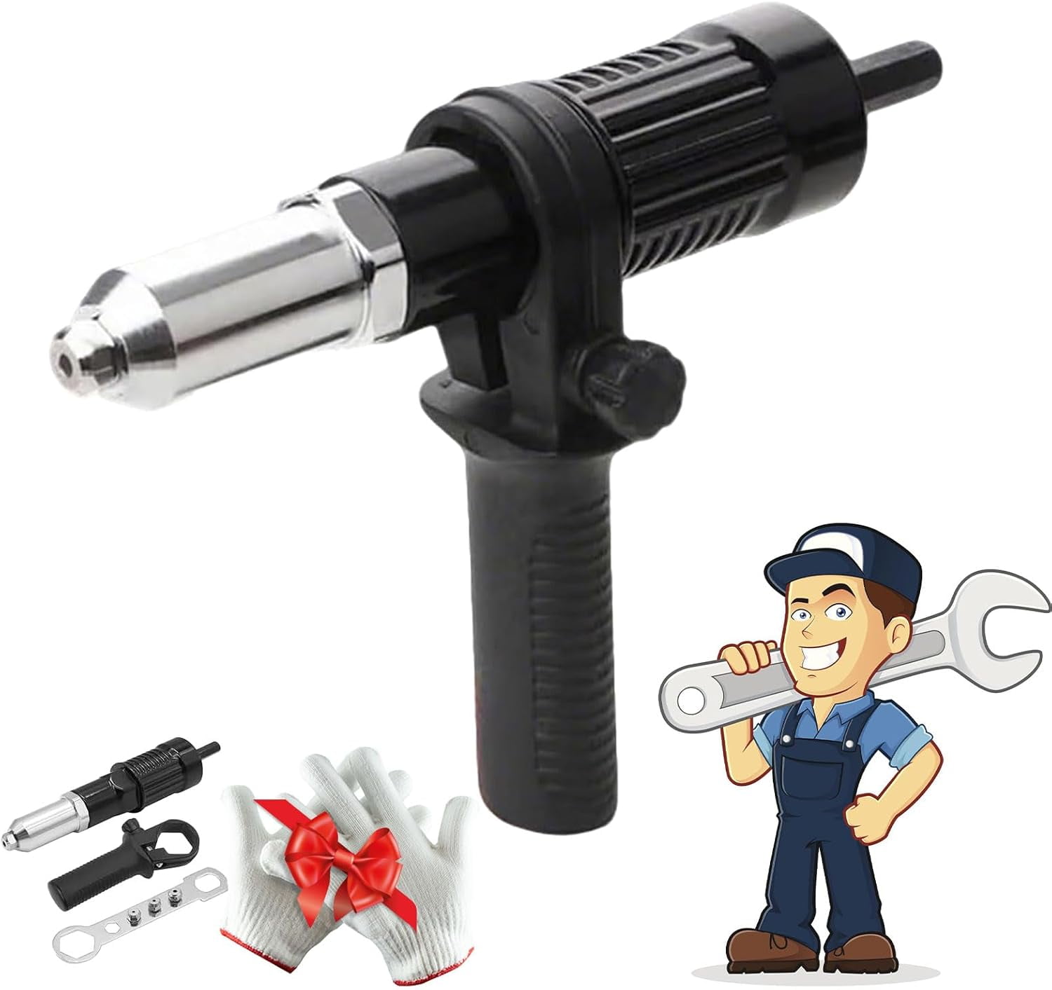 Professional Electric Rivet Gun Adapter Kit, Pro-Grade Electric Rivet ...
