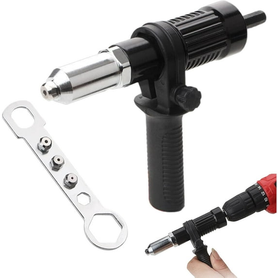 Professional Electric Rivet Gun Adapter Kit,Rivet Drill Tool with 2.4mm ...