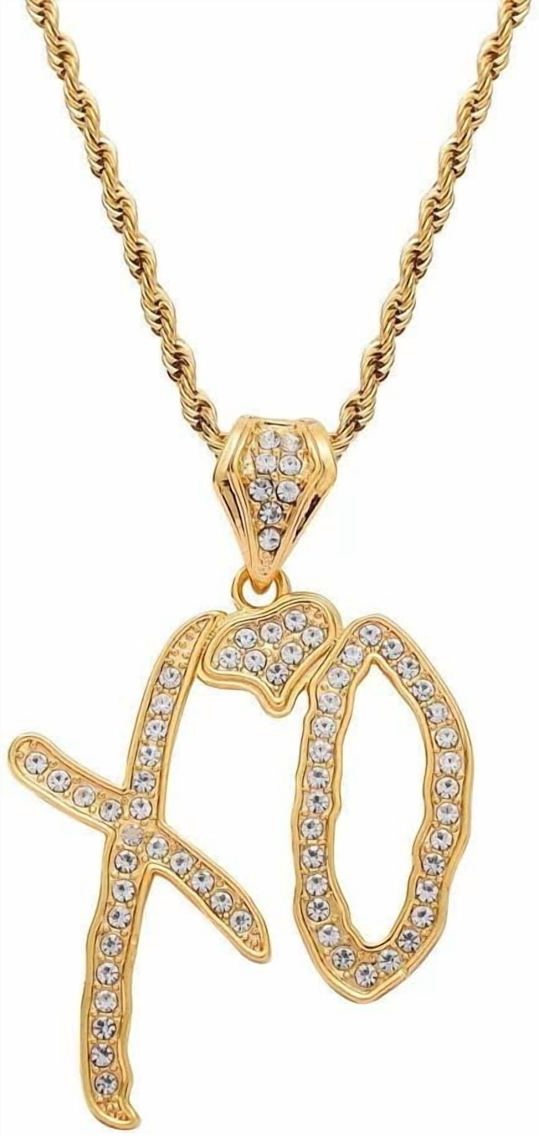 Professional Engineered Hip Hop XO Letter Necklace Pendant Hip Hop Rock ...
