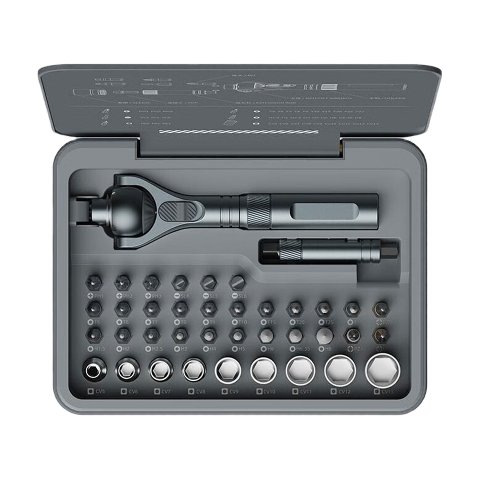 Professional Ergonomic 45 Tooth Ratcheting Screwdriver Kits with ...