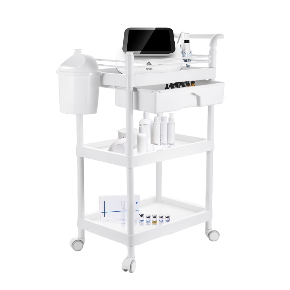 Professional Esthetician Cart with Drawers & Handrail, 3-Tier Rolling ...