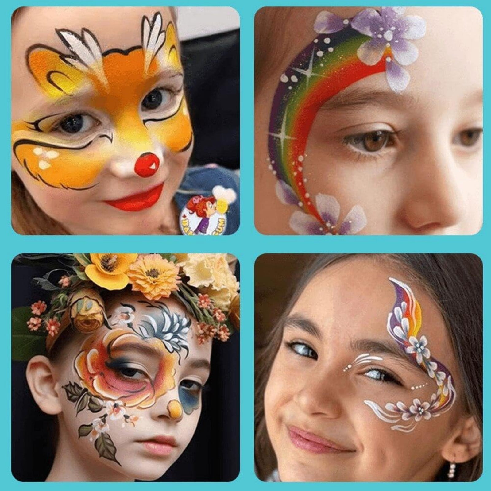 Professional Face Painting Kit for Kids & Adults, Split Cake Face Paint ...