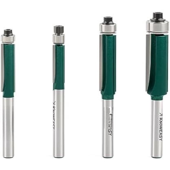 Professional Flush Trim Router Bit Set with 1/4 Inch Shank, 4 count ...