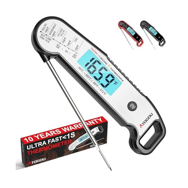 Professional Food & Meat Thermometer, 1 Sec Instant Read & ±0.5 ...