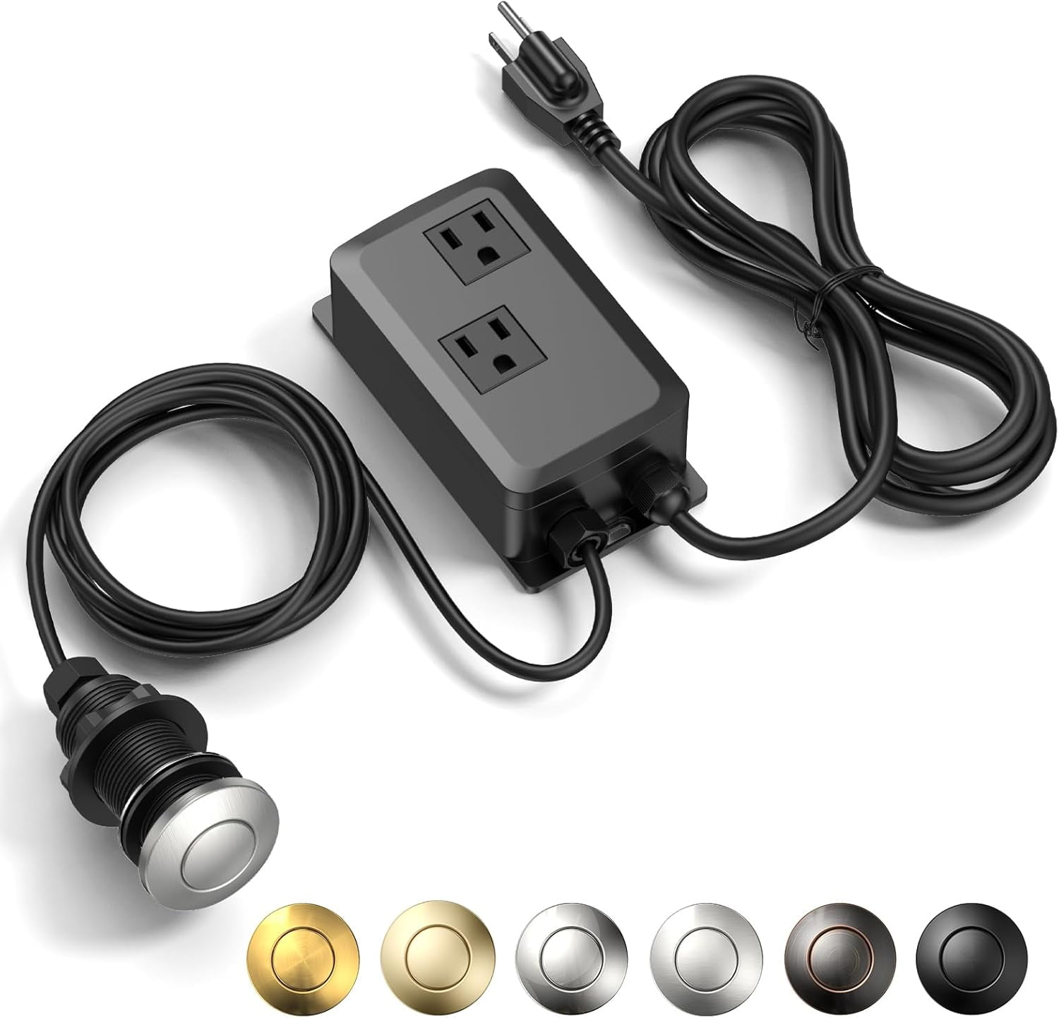 Professional Garbage Disposal Air Switch Kit - Dual Outlet, Waste ...